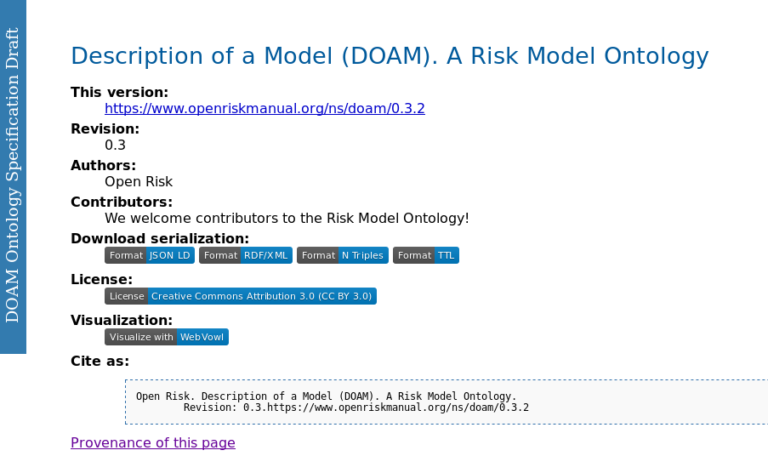 Risk Model Ontology - Open Risk